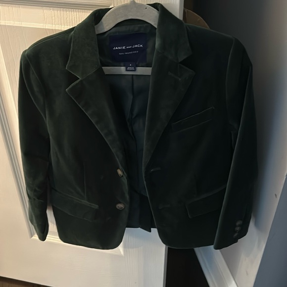 Janie and Jack | Jackets & Coats | Janie Jack Plaid Green Velvet Blazer ...